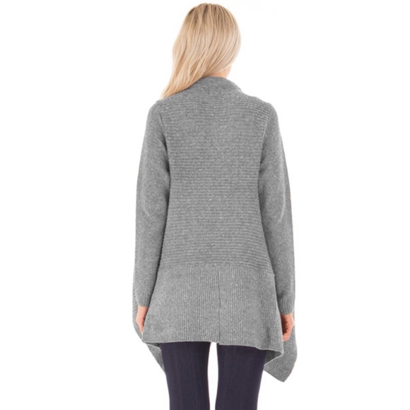 fairlygirly | Sweaters | Open Drape Front Waterfall Lapel Knit Cardigan ...